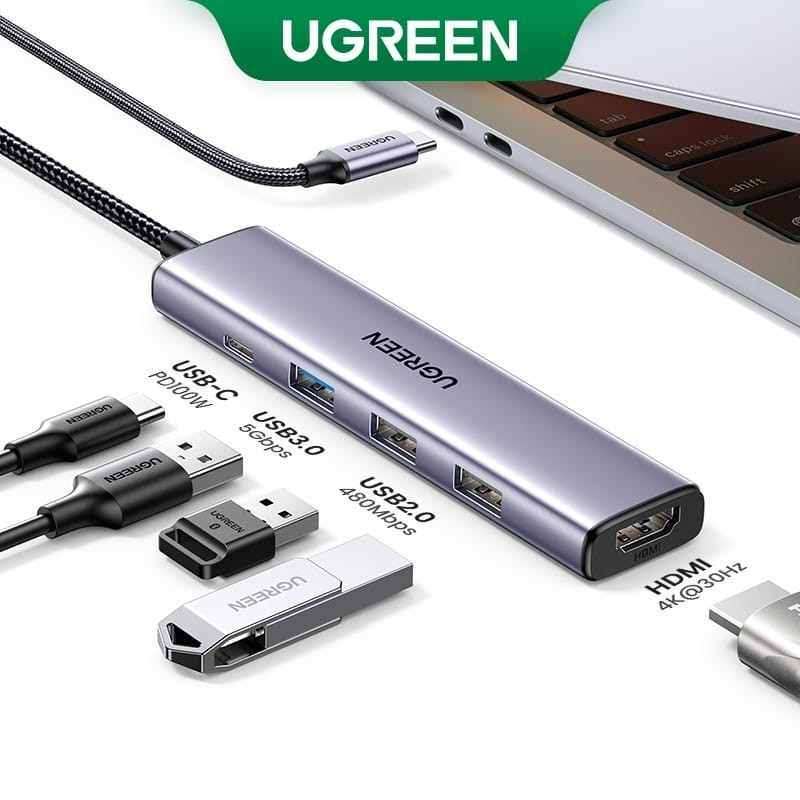 Jual Ugreen USB C HUB 5 in 1 USB 3.0 HDMI 4K 30hz PD 100W Macbook Laptop | Shopee Indonesia