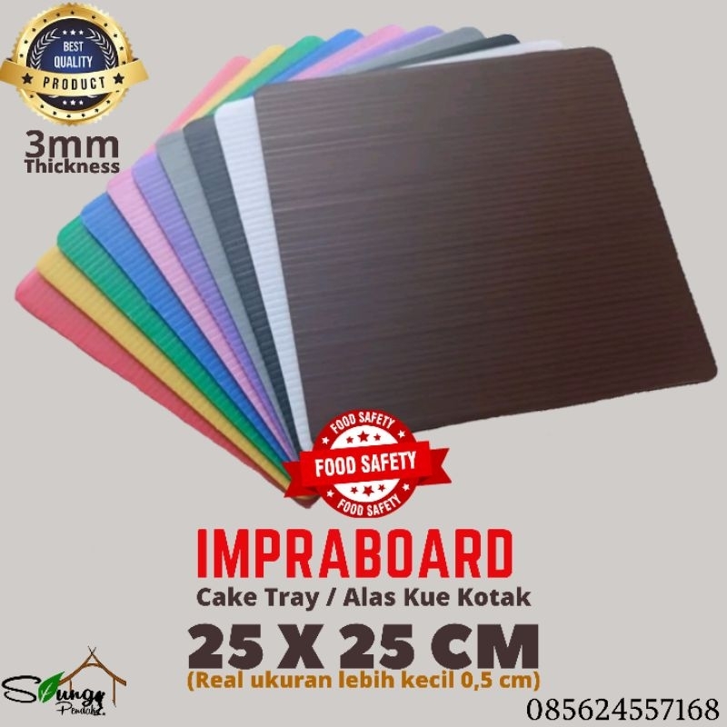 Jual Alas Kue / Tatakan Kue Kotak Persegi 3mm 25 x 25 cm / 25x25 cm ...