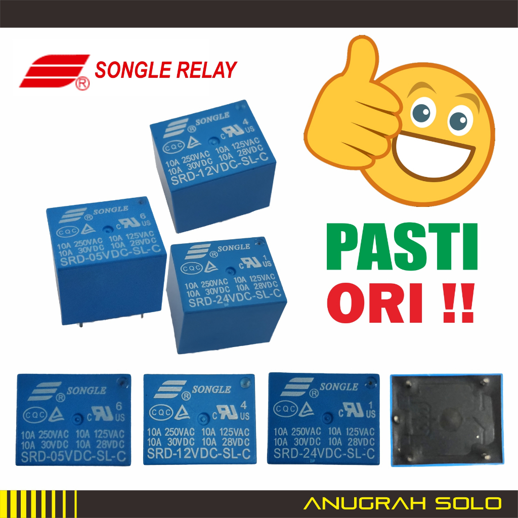 Jual Relay Songle 5P 10A 5V 12V 24V SRD-05VDC-SL-C SRD-12VDC-SL-C SRD-24VDC | Shopee Indonesia