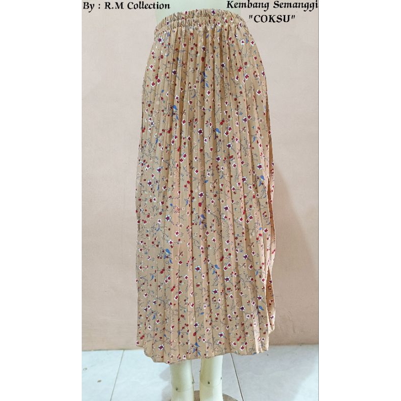 Jual Rok Plisket Motif Bunga Premium / Rok Plisket Motif Bunga Lily ...