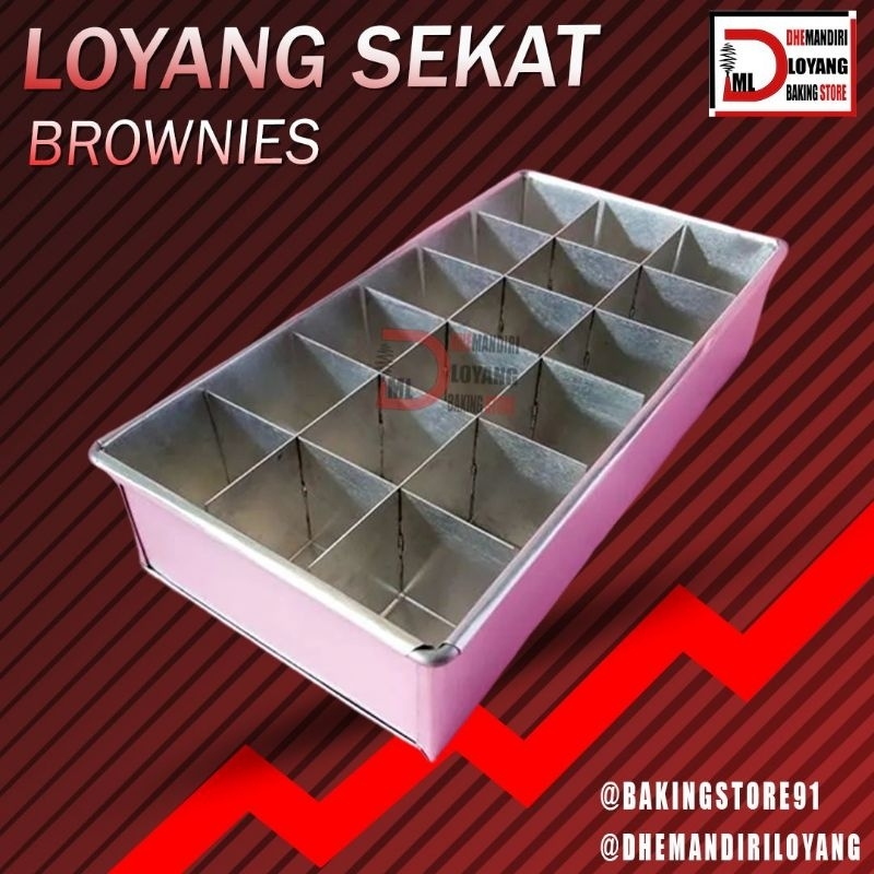 Jual Loyang Brownies sekat tebal/ loyang sekat 20x10x4 almnium | Shopee ...