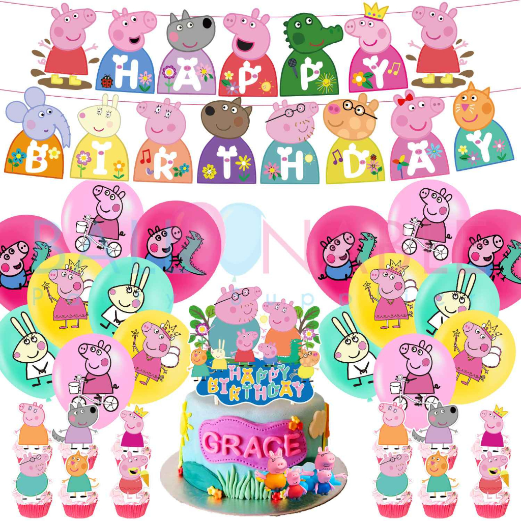 Jual Paket Dekorasi Ulang Tahun Tema Peppa Pig (PD96) | Shopee Indonesia