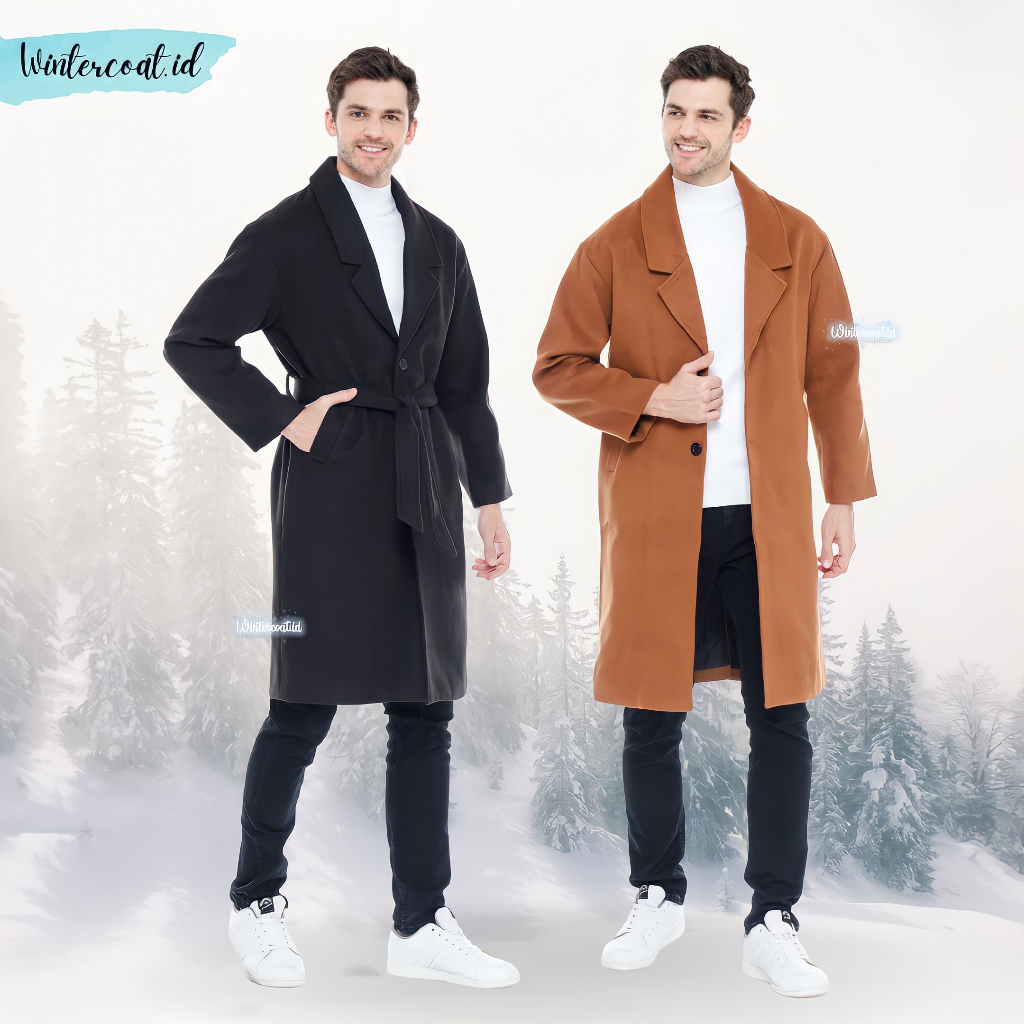 Jual Long wool coat premium winter calvin men mantel pria import hangat ...