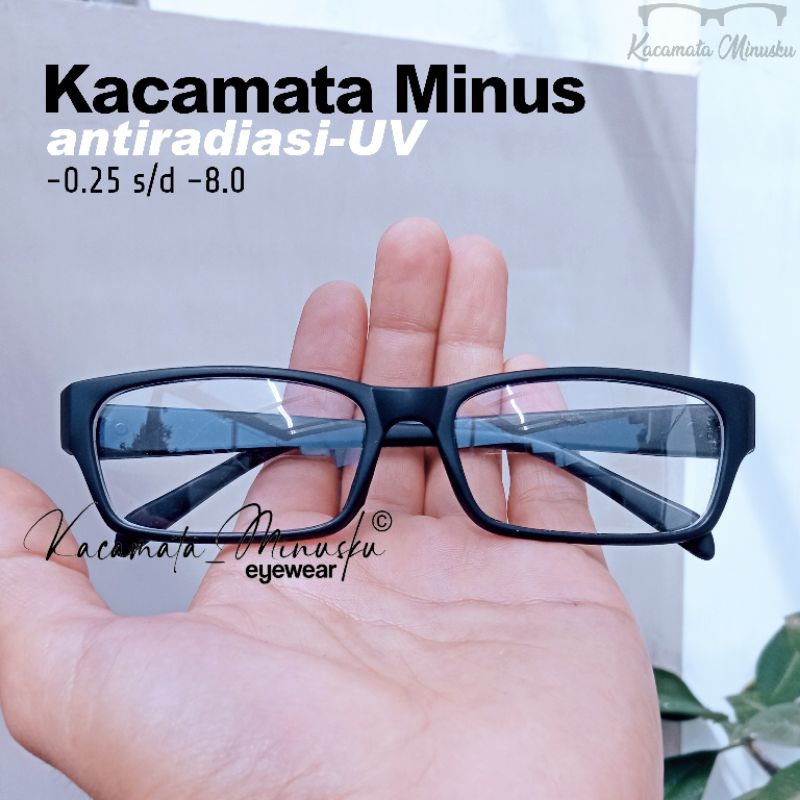 Jual Kacamata Min Minus 5 6 4 8 3 2 7 Wanita Pria Kotak | Shopee Indonesia