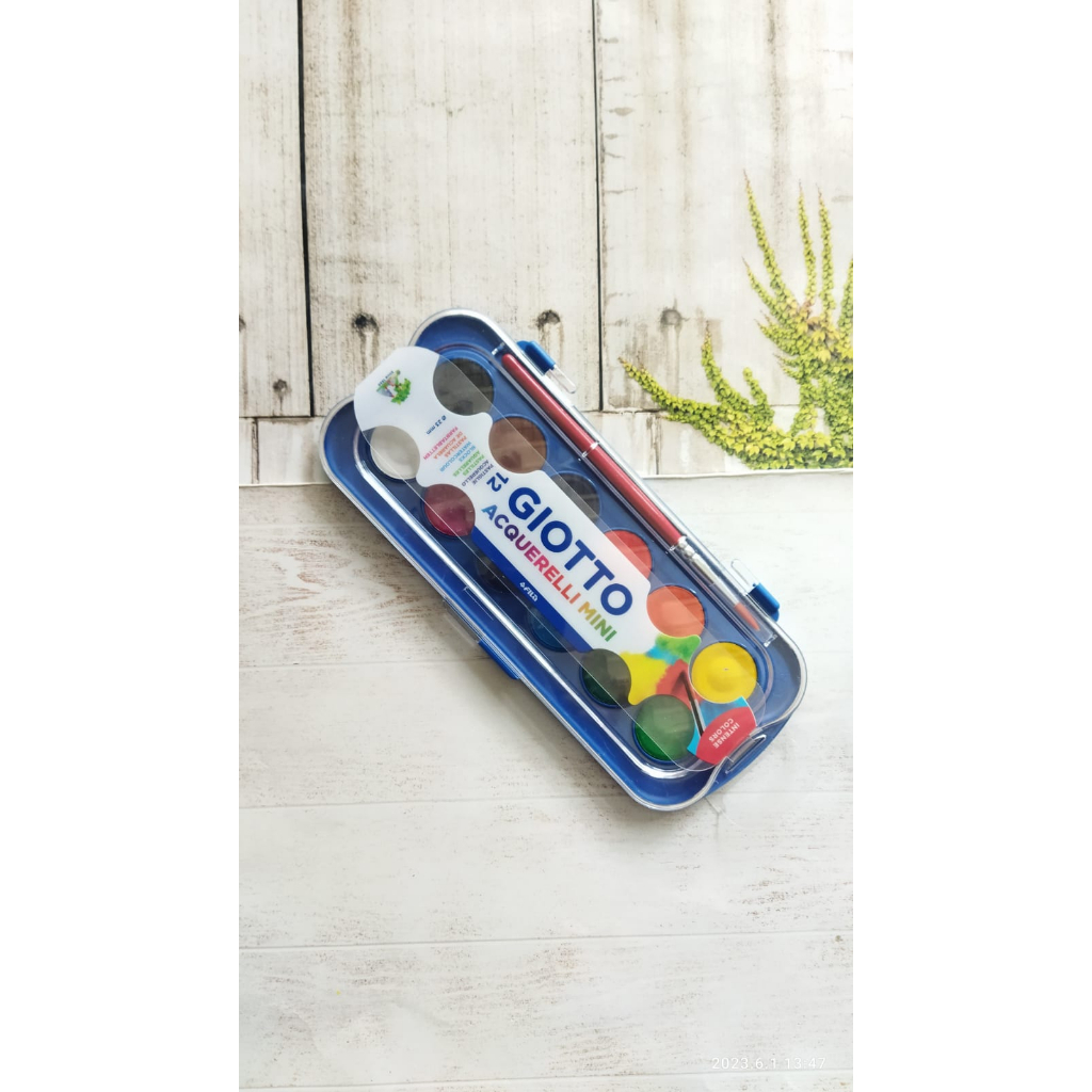 Jual Giotto 12 warna acquerelli mini cake watercolour 23mm cat warna ...