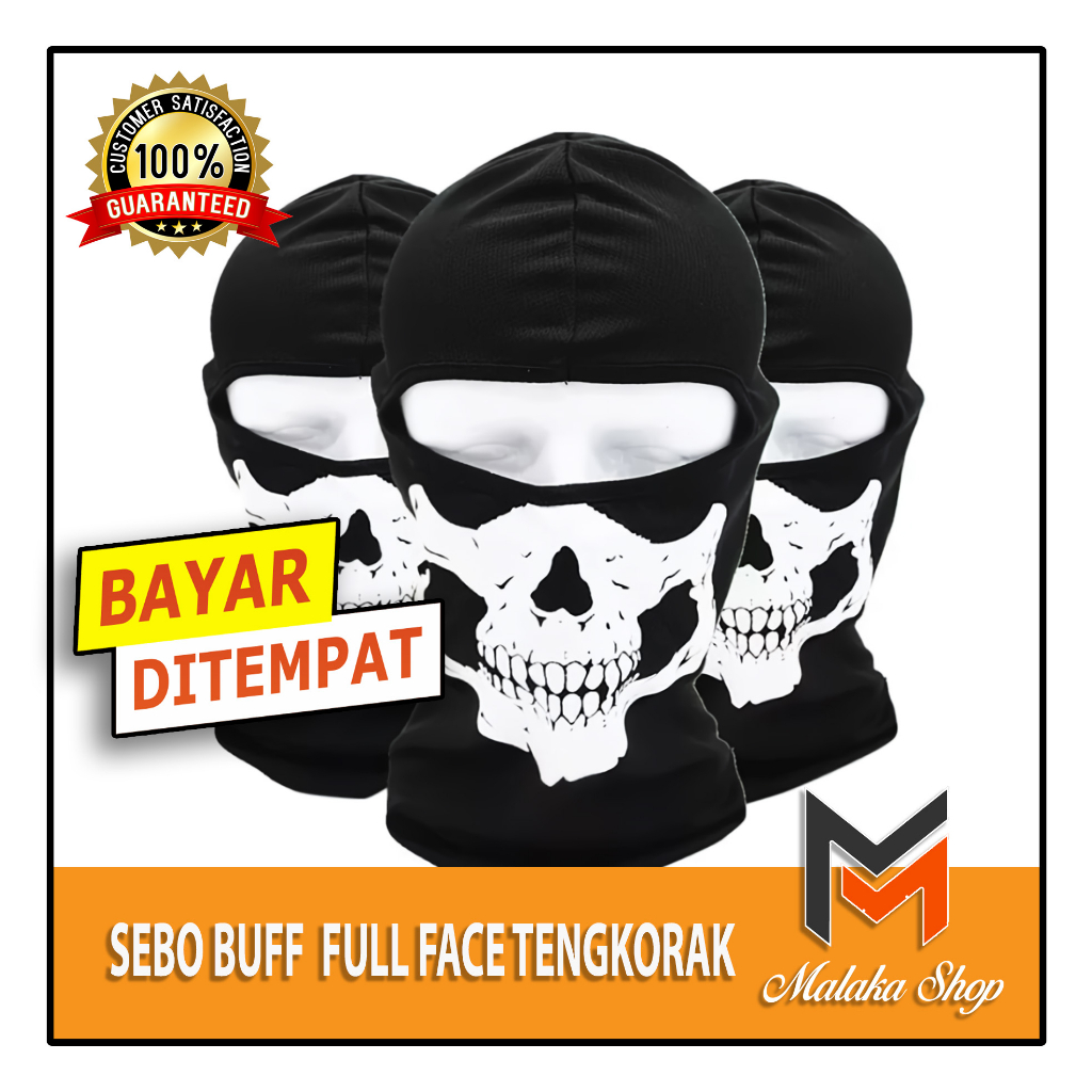 Jual Sebo Buff masker full face motif tengkorak penutup muka gambar ...