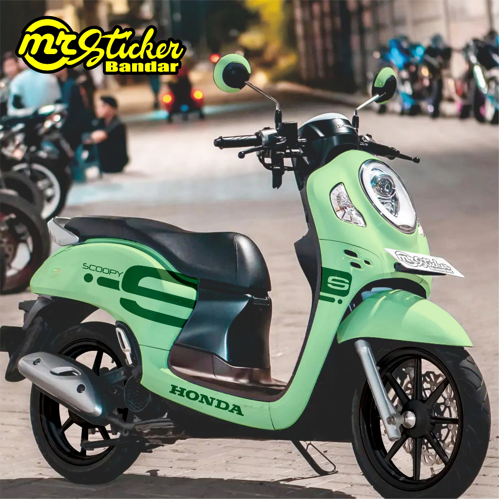 Jual Decal Scoopy full body Dekal Sticker New Fi Baru PRESTIGE hijau muda Bisa Semua tipe scoopy ...
