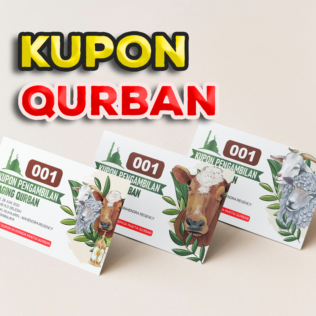Jual Kupon Qurban | Kupon Pengambilan Daging Qurban 001 B | Shopee ...