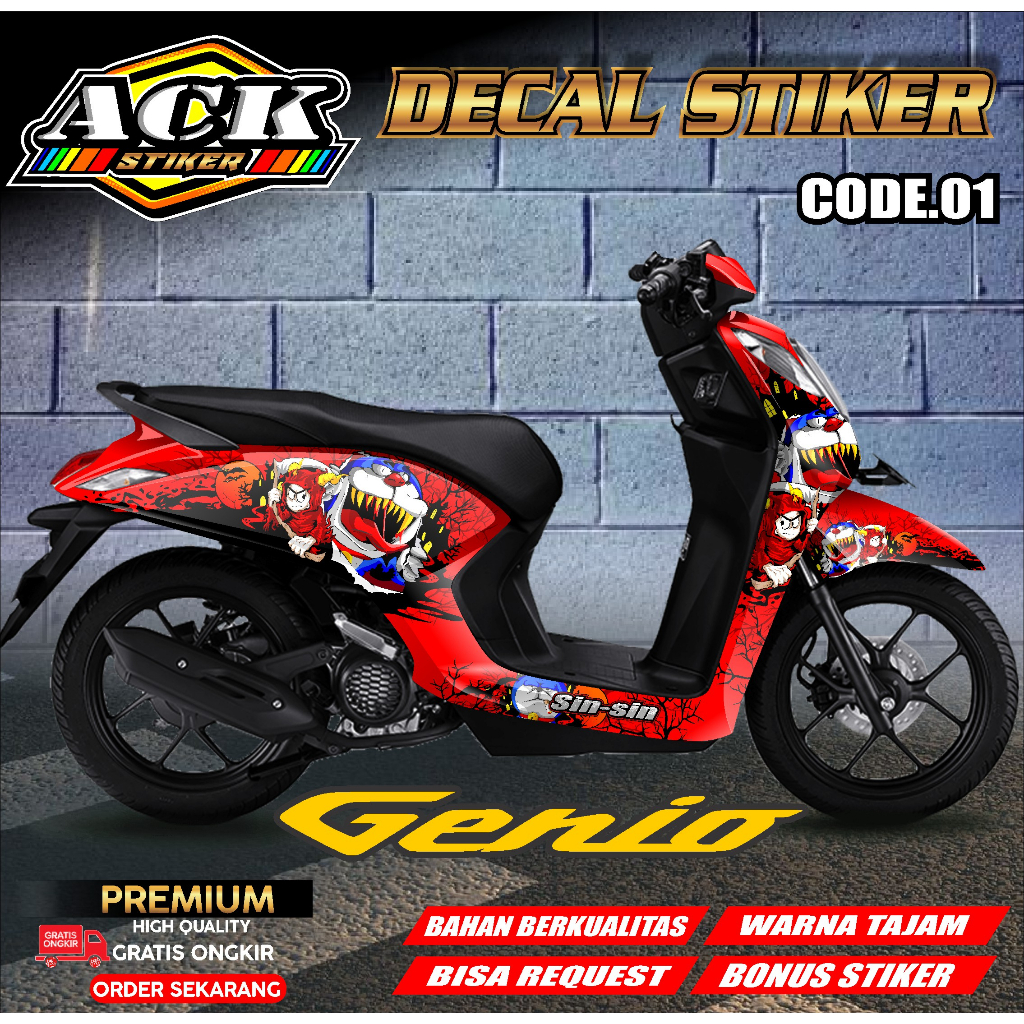 Jual DECAL STICKER FULLBODY HONDA GENIO / DECAL MOTOR GENIO KODE ACK 01 ...