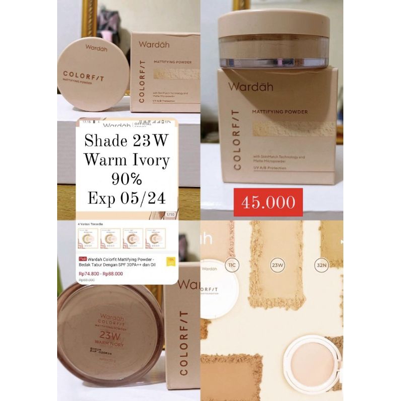 Jual preloved wardah colorfit mattifyng powder W23 | Shopee Indonesia
