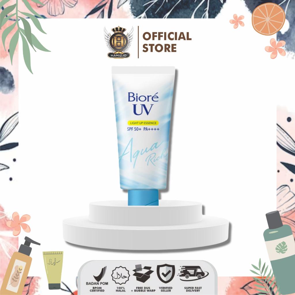 Jual Biore UV Aqua Rich Sunscreen Glowing Natural Light Up Essence SPF ...