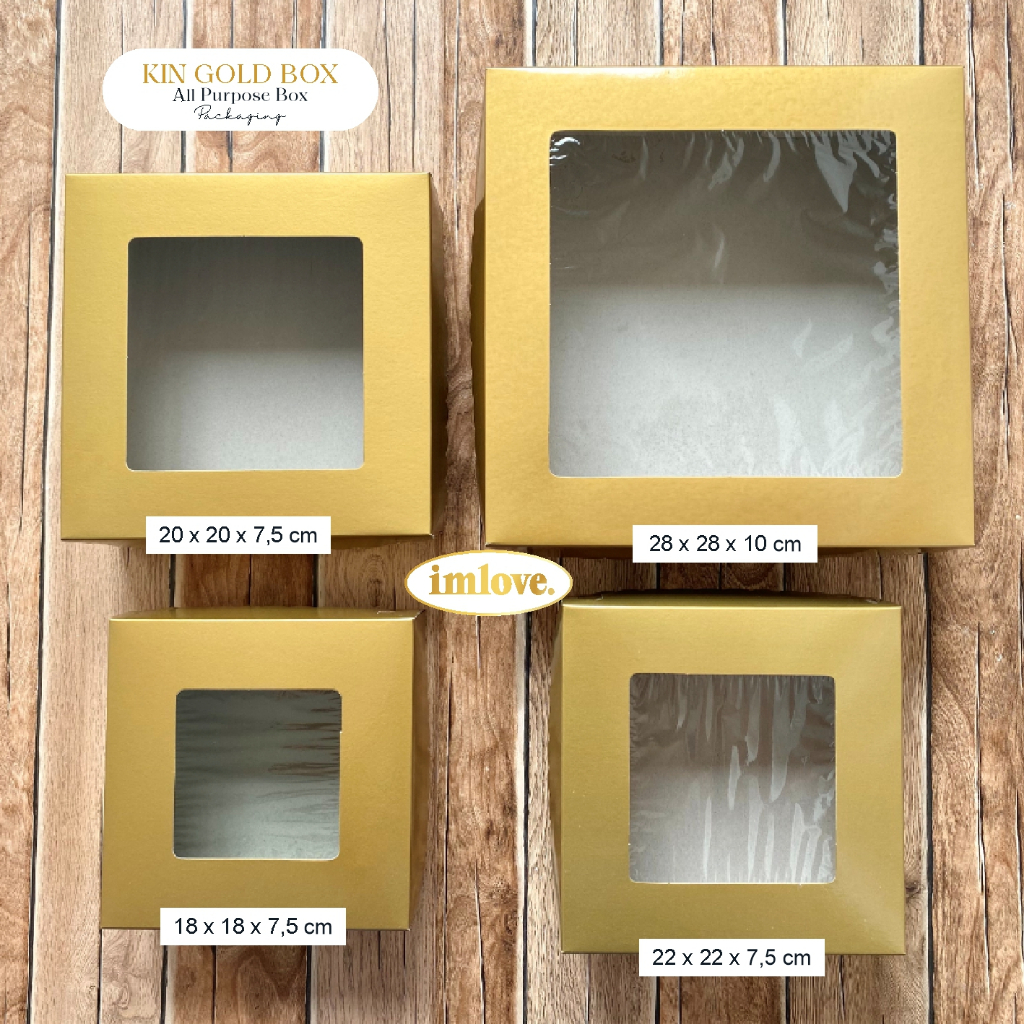 Jual KIN Box Emas Dus Kue Serbaguna Gold Cake Box Mika Packaging ...