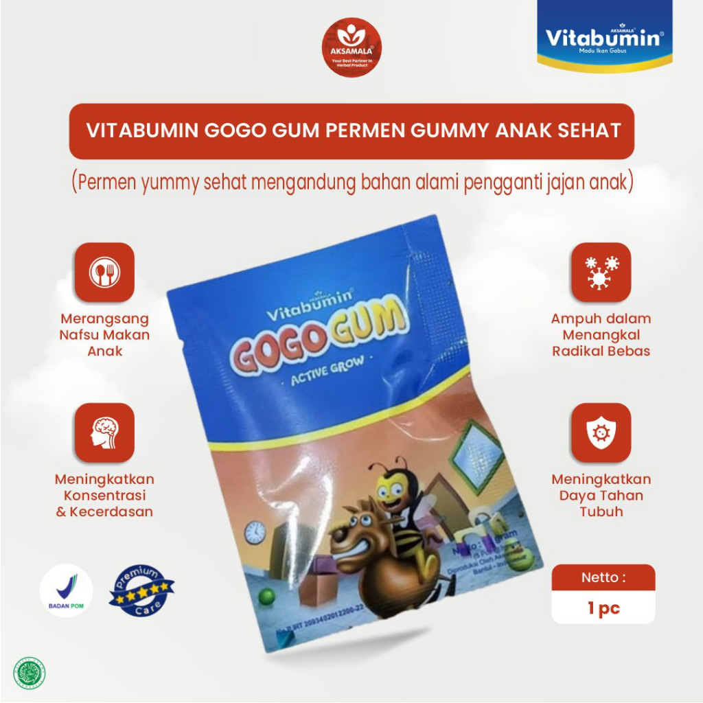 Jual VITABUMIN GOGO GUM Vitamin Permen Gummy Anak | Shopee Indonesia