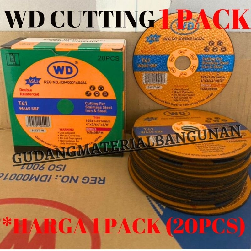 Jual [1pack] WD Gerinda Potong 1 box pack / batu gerinda potong WD ...