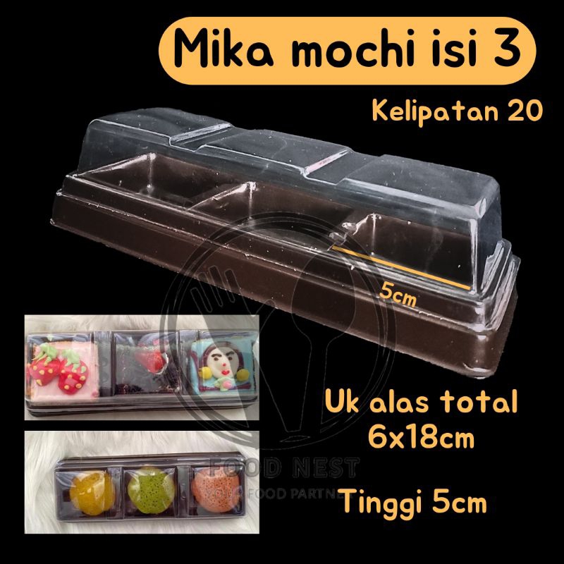Jual [ISI 25PC] Mika moon cake tray mika kotak mochi sekat 3 mika kotak ...