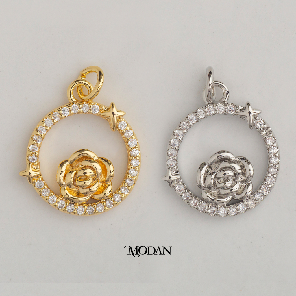 Jual Modan - Open Back Rose Flower Star Round / Heart / Rectangular ...