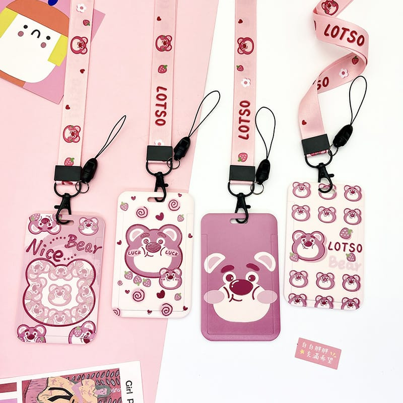Jual ID Card Holder Name Tag Karakter Lotso /Kalung Holder Kartu Lucu ...