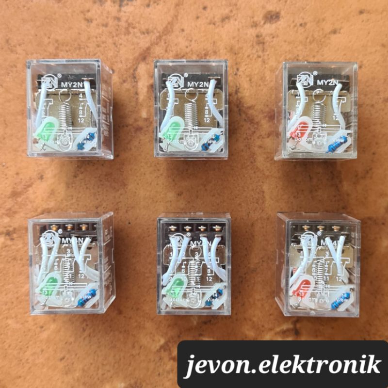 Jual Relay Zn MY2N MY4N 8 14 P Pin Kaki 12 24 220 v volt Original 8p 14p 12v 24v 220v Transparan ...