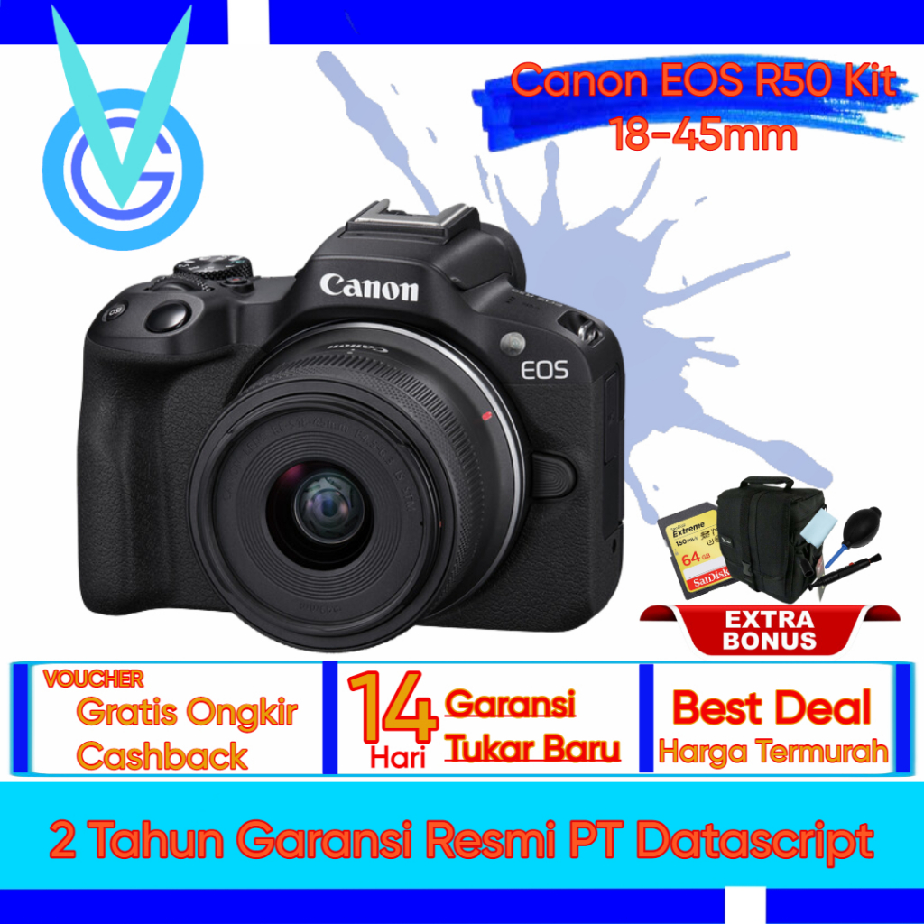 Jual Canon EOS R50 Kit 18-45mm Mirrorless Camera - Canon R50 Kit 18 ...
