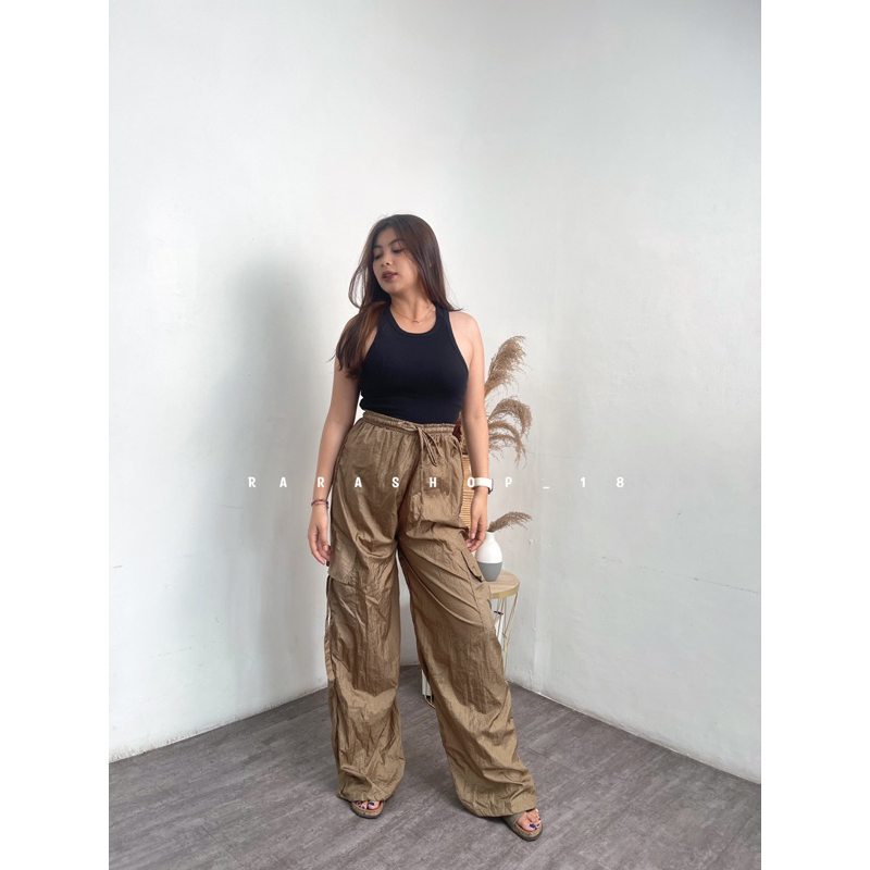 Jual Kulot Pants Cargo Parasut geslla (polos) | Shopee Indonesia