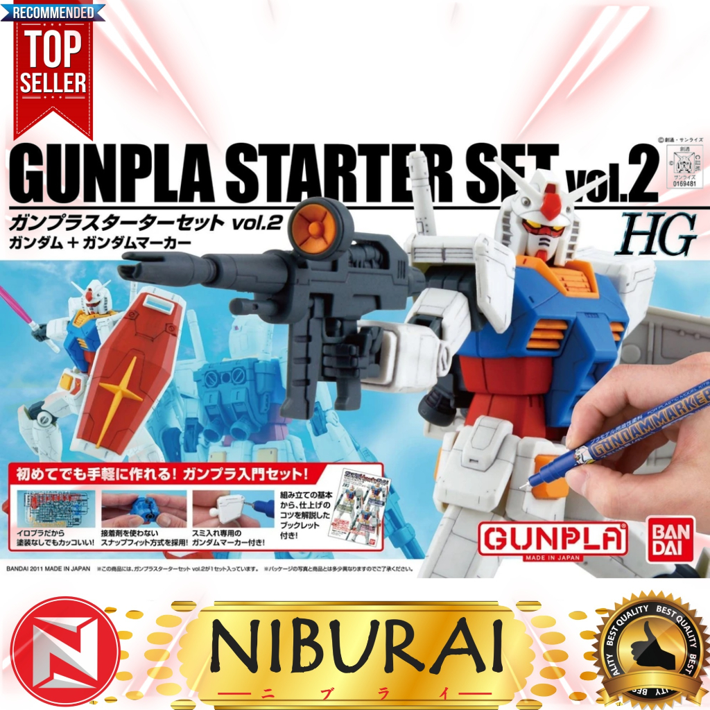 Jual 1/144 HG Gunpla Starter Set 2 RX 78 2 Version G30th & Marker ...