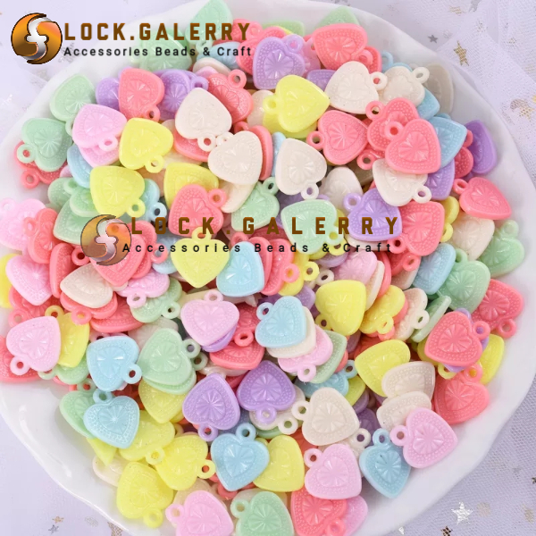 Jual 24 Pcs Mote Liontin love Pastel Bahan Meronce | Shopee Indonesia