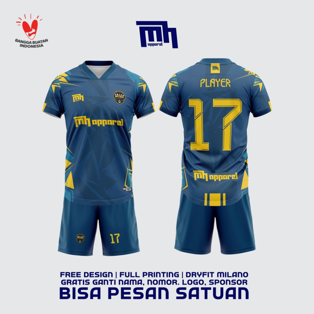 Jual (BISA PESAN SATUAN) JERSEY BOLA/FUTSAL FULL PRINTING FREE CUSTOM ...