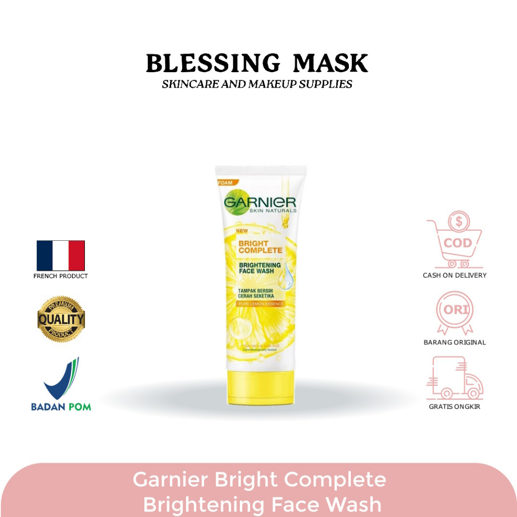 Jual Garnier Bright Complete Vitamin C Face Wash Brightening Cleanser ...