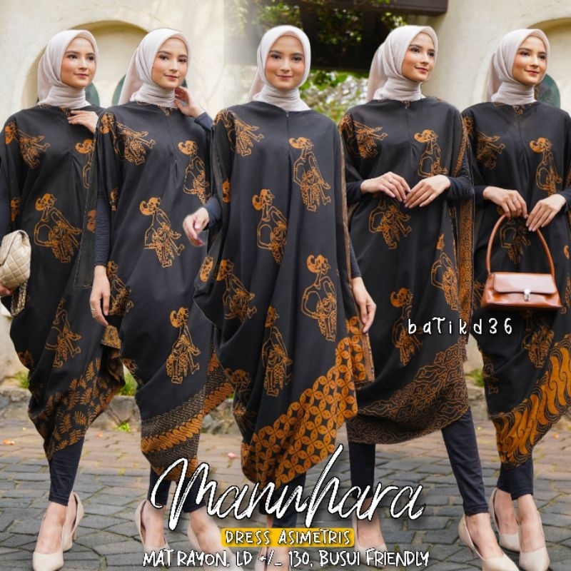 Jual Semerbak Dress batik etnik klasik tradisional hitam wayang ...