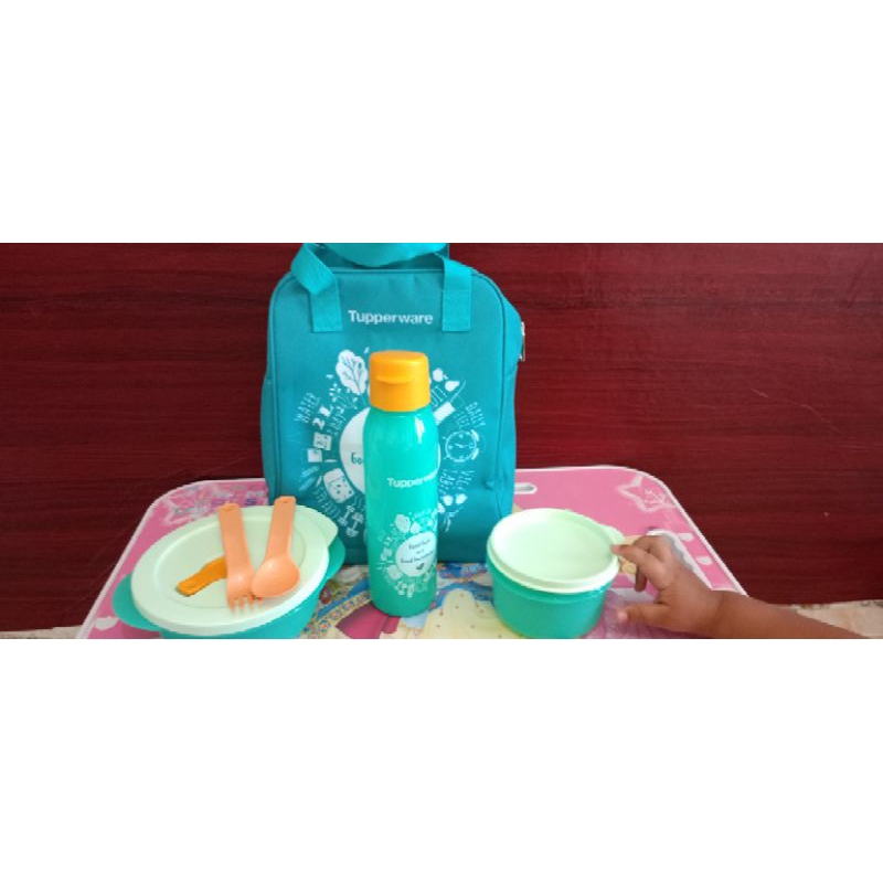 Jual Go green Lunch set | Tupperware | set lengkap tempat bekal | tas ...