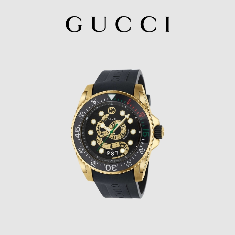 Jual GUCCI Dive rubber strap wristwatch 45mm | Shopee Indonesia