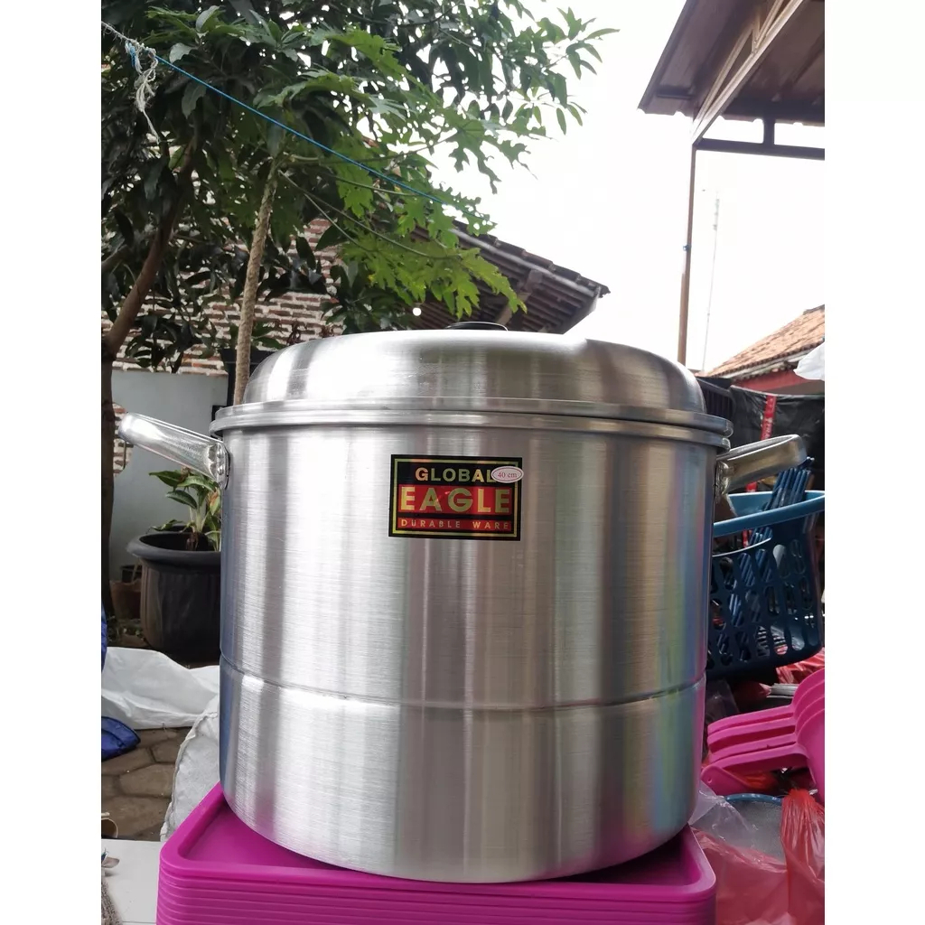 Jual Panci Dandang Kukus 33 CM, 36 CM, 40 CM Aluminium Global Eagle Model Halco Panci Kukus ...
