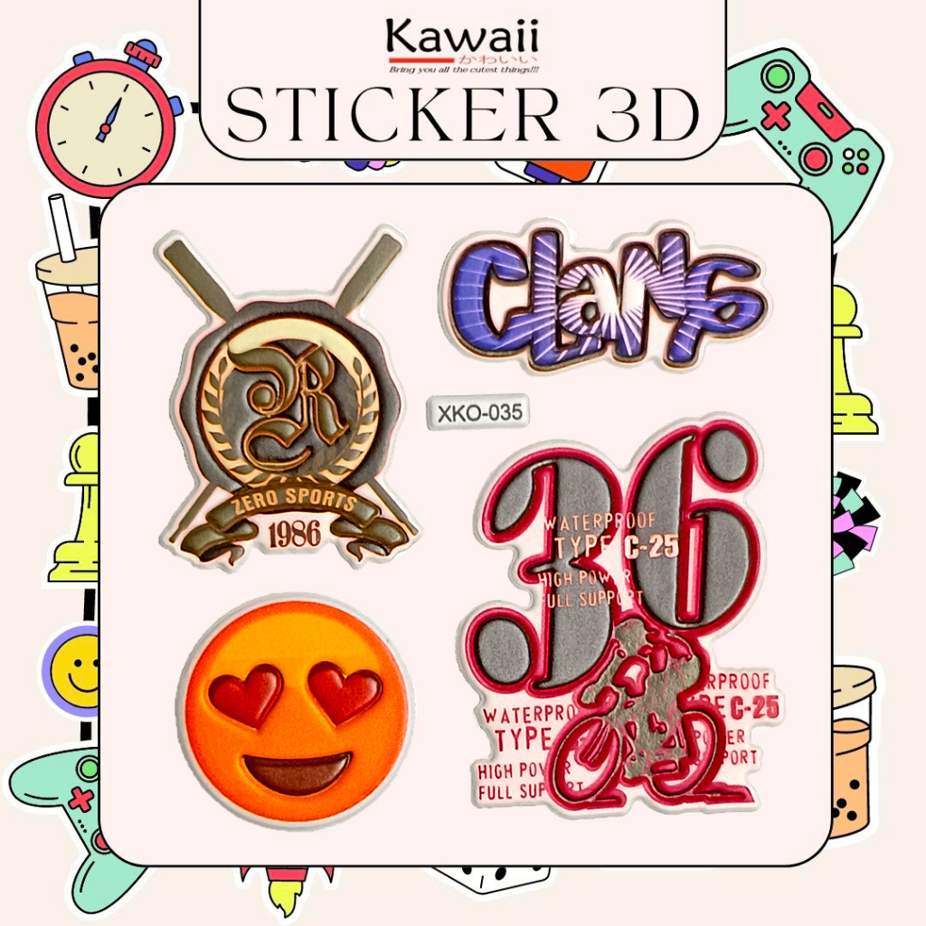 Jual Kawaii Sticker 3D Random Stiker Campur Kulkas Meja Lemari Motor ...