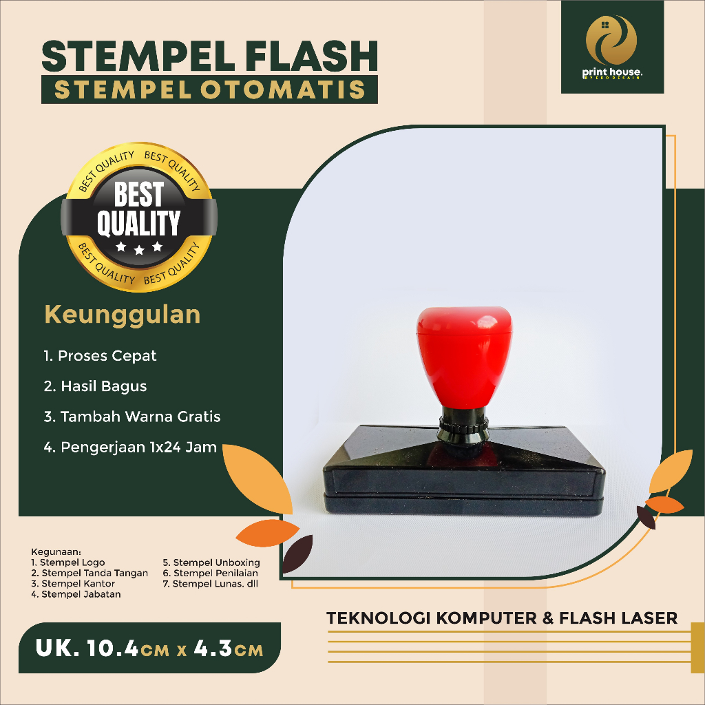 Jual STEMPEL FLASH UKURAN 10,4CM X 4,3CM, STEMPEL OTOMATIS, STEMPEL ...