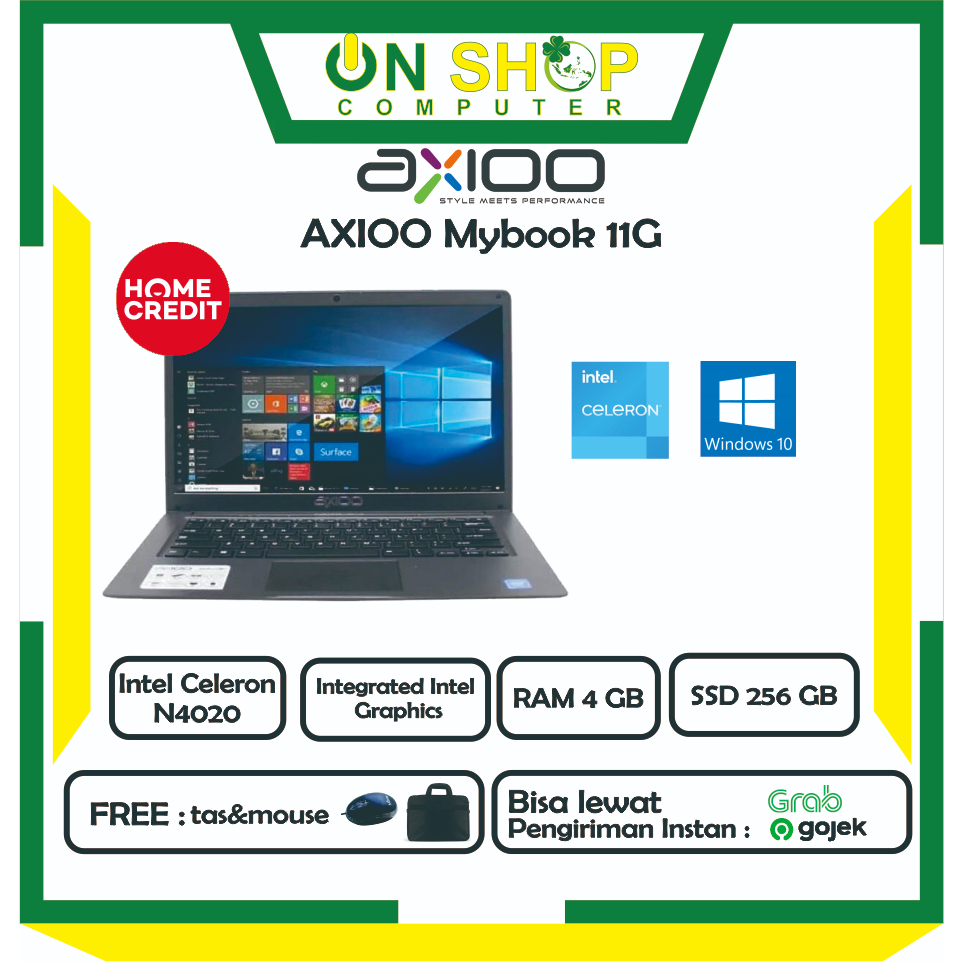 Jual AXIOO MyBook 11G Intel Celeron N4020 4GB 256GB DOS | Shopee Indonesia