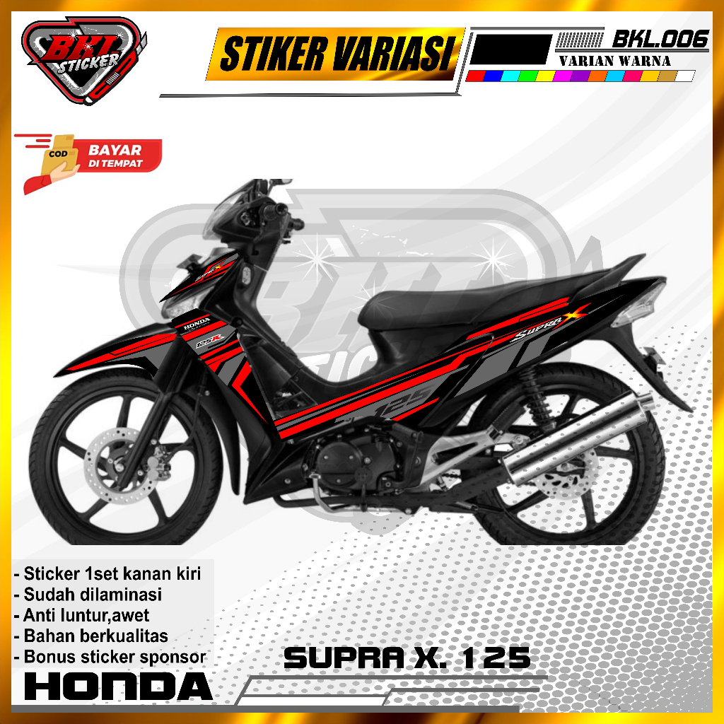 Jual Stiker Striping Motor Variasi Lis SUPRA X 125 semi full Body ...