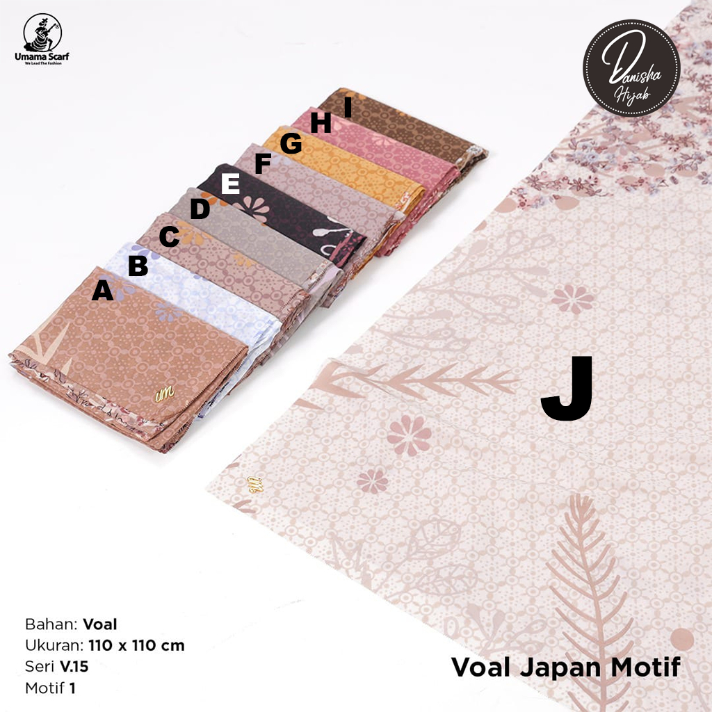 Jual Umama Scarf - Voal Japan Motif Metal Logo V.15 Lasercut Motif 1 ...