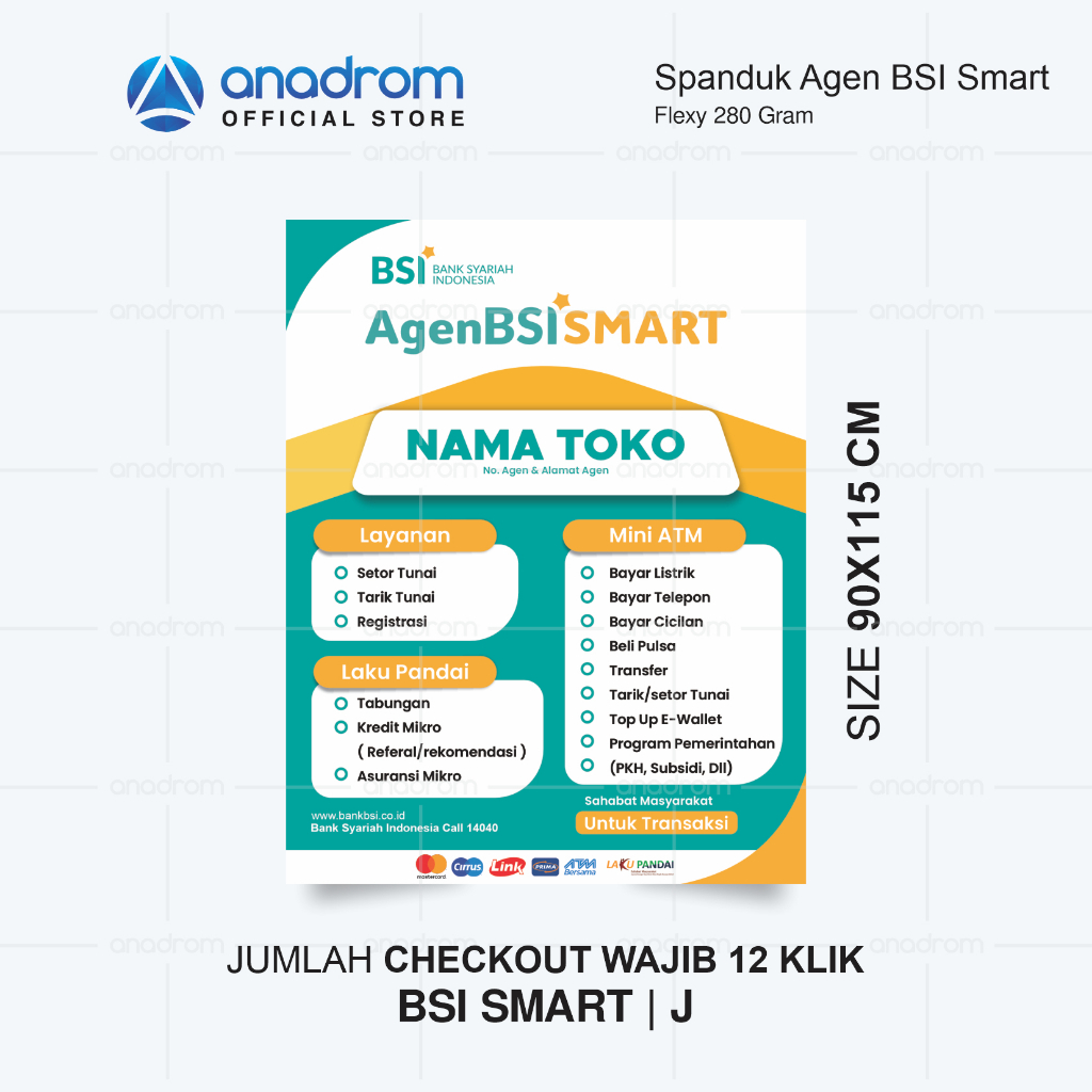 Jual Spanduk Atribut Wajib Agen BSI Smart | Banner Agen BSI Smart ...