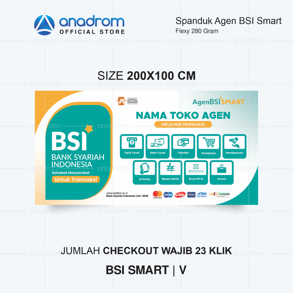 Jual Spanduk Atribut Wajib Agen BSI Smart | Banner Agen BSI Smart ...