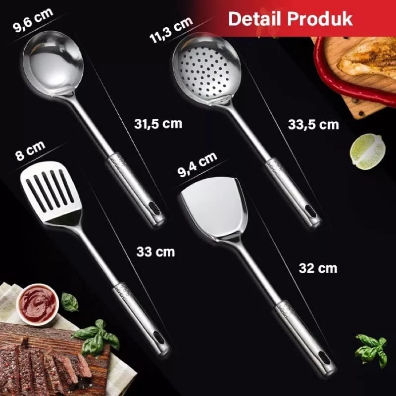 Jual Kitchen Tool Set Stainless Alat Dapur Masak Spatula Set Sutil ...