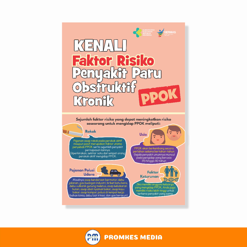 Jual Poster Kesehatan, Faktor Risiko PPOK, Penyakit Paru | Shopee Indonesia