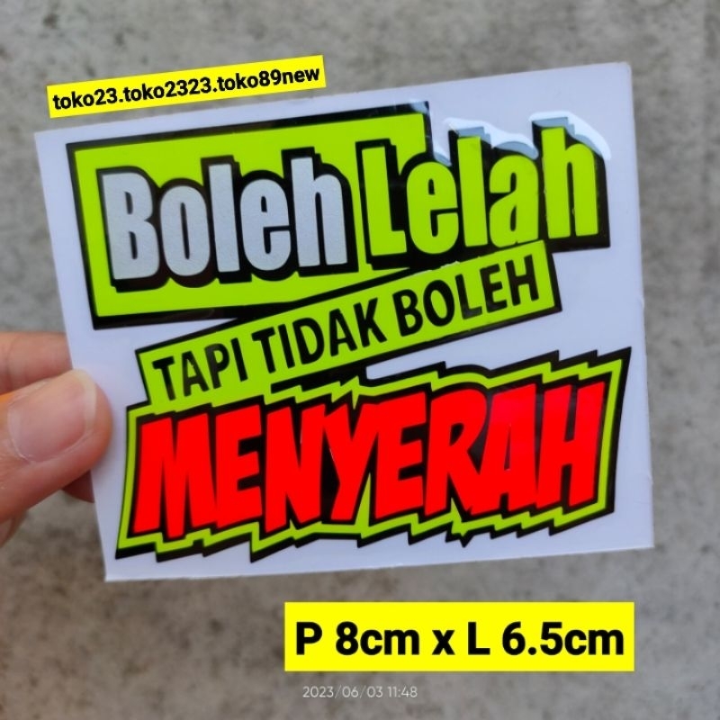 Jual stiker kata kata sticker cutting motor quotes jangan menyerah ...
