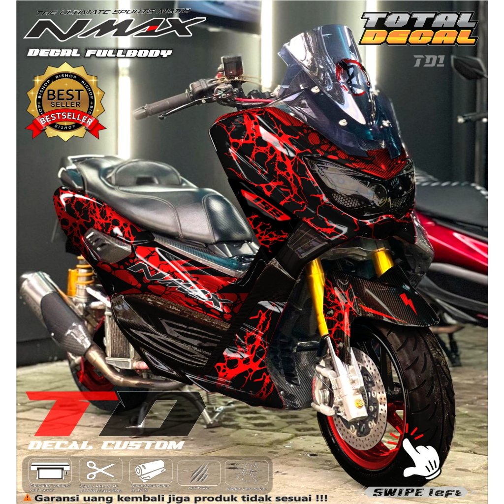 Jual Decal sticker nmax 2015-2019 fullbody motif garis petir keren ...