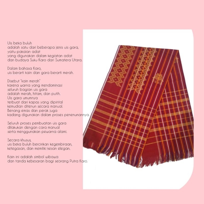 Jual Uis Karo Beka Buluh Legot 4 (Motif 2) | Shopee Indonesia