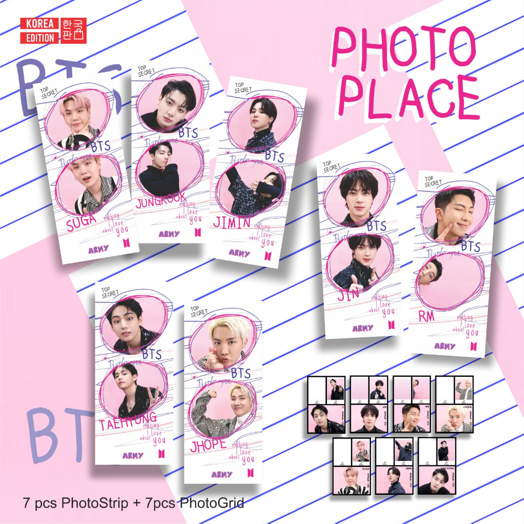 Jual Photostrip Photoplace BTS Version RM Jin Suga J-Hope Jimin V Jungkook Army Walldecor ...