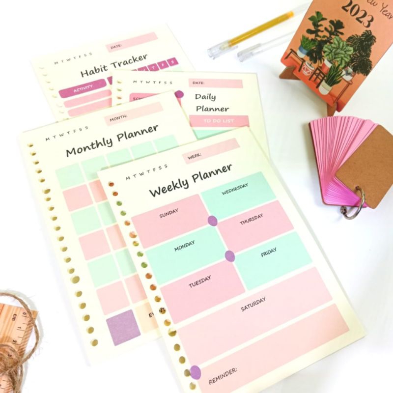 Jual LOOSE LEAF DAYLY PLANNER/ISI BINDER DAYLY PLANNER/BUKU CATATAN ...