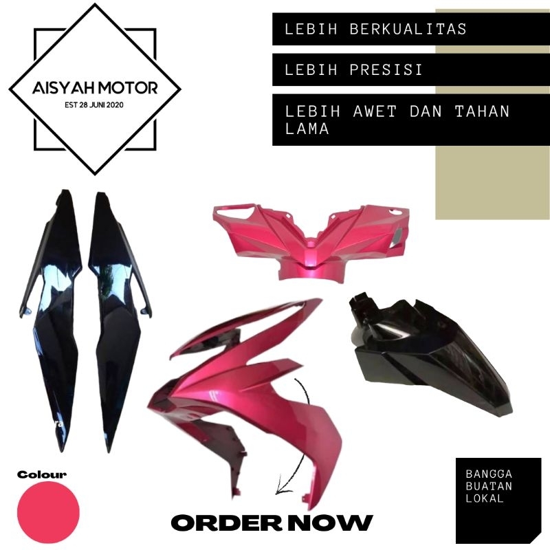 Jual Cover Bodi Halus Honda Beat FI Esp Eco Warna Magenta Hitam Tahun ...