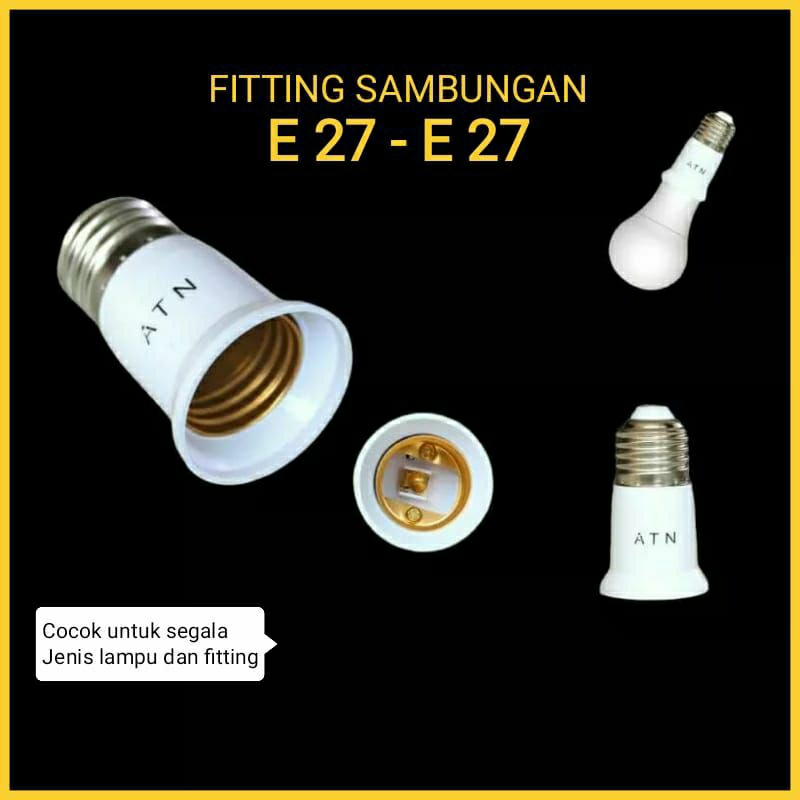 Jual Fitting Sambung Downlight E27 ke E27 / Fitting pemanjang Lampu ...