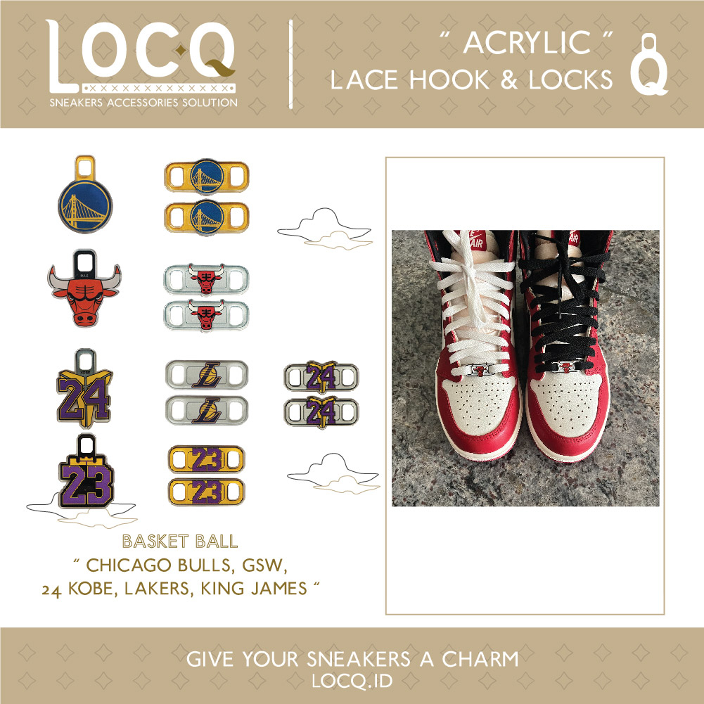 Jual Aksesoris Tali Sepatu Acrylic Lace hook Chicago Bulls, Golden ...