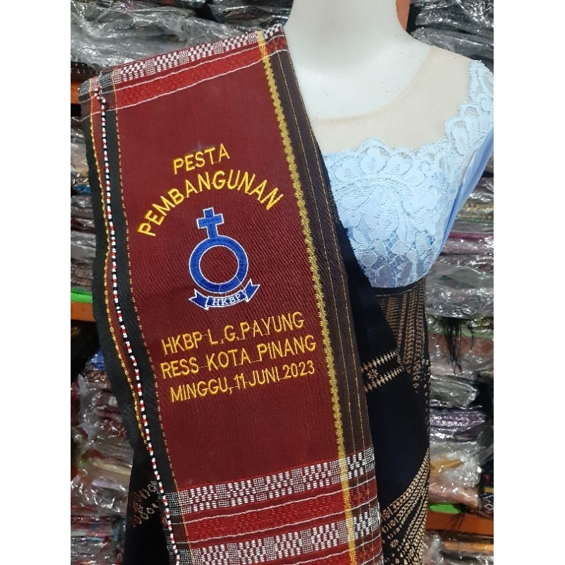 Jual Bordir Custom Nama Logo di Ulos Pesta Batak | Shopee Indonesia